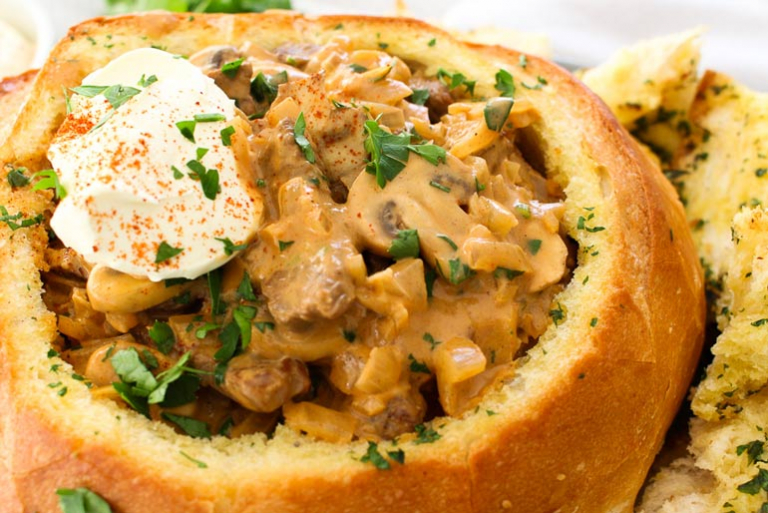 How to Make a Beef Stroganoff Cob Loaf