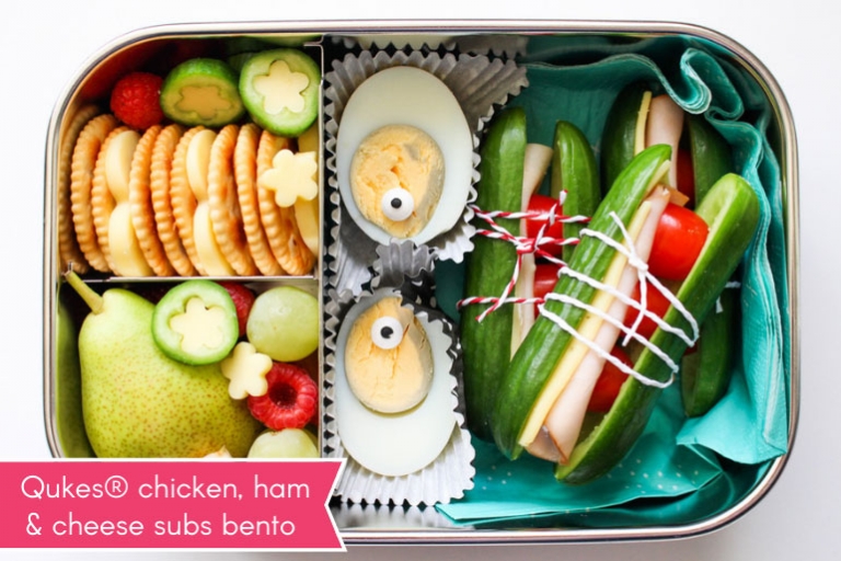 3 Packs of Qukes® Baby Cucumbers Transform into 3 Clever Bento Lunch Boxes