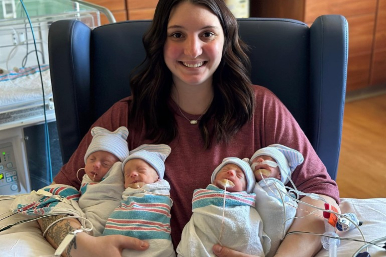 1 in 70 Million! Couple Welcomes Incredibly Rare Quadruplets