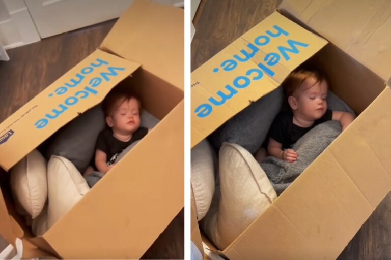 Dad Thinks Outside the Box with this Hilarious Nap Hack